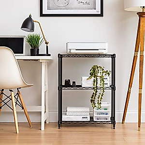 IRIS USA 3 Tier Wire Storage Shelving, Shelves for Storage, Black