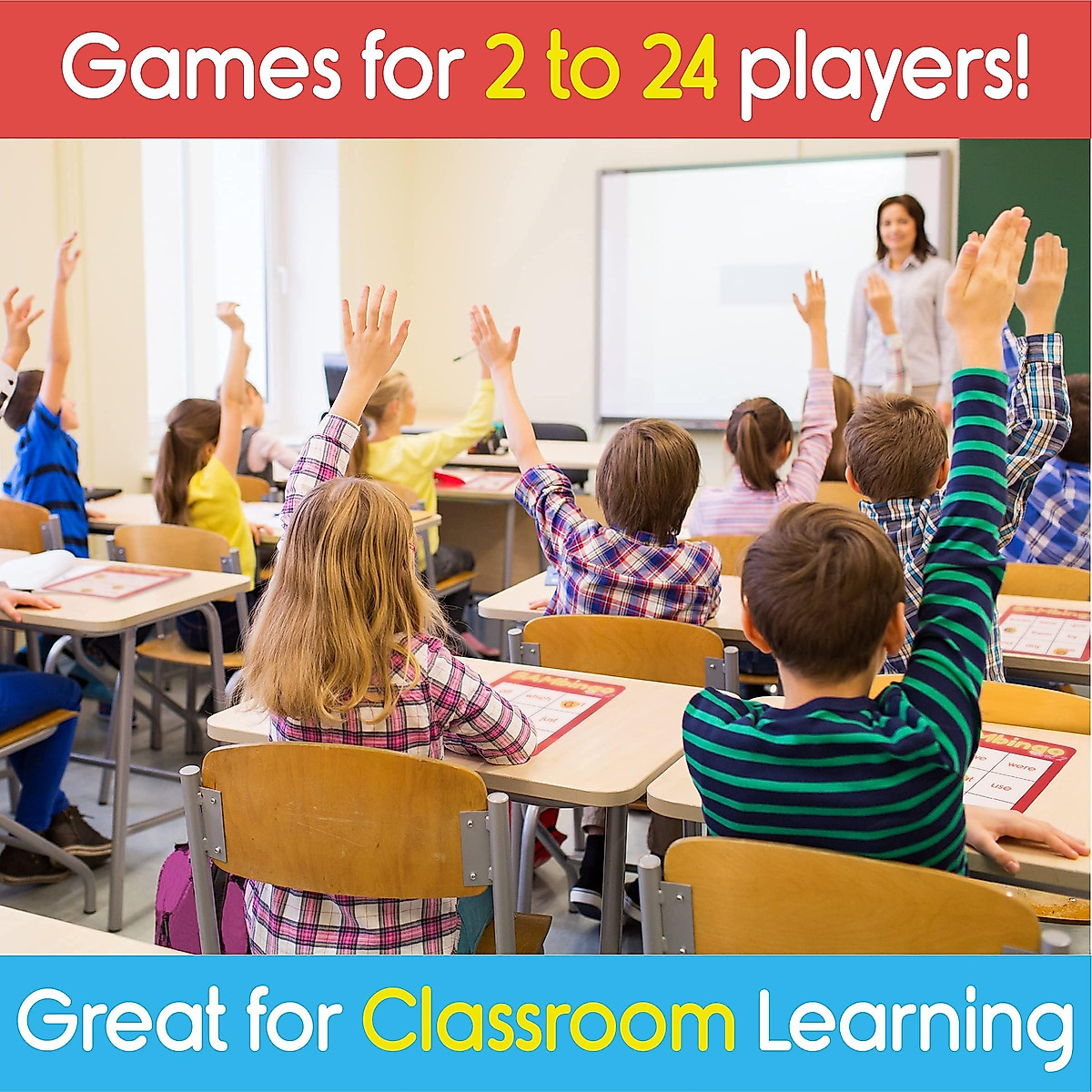 THE BAMBINO TREE Sight Word Bingo Game Level 1 and 2 - Learn to Read Vocabulary for Kindergarten 1st Grade - Dolch's Fry's Words Lists