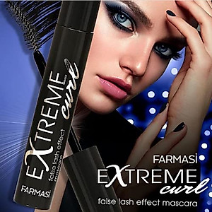 FARMASI Extreme Curl Mascara, Voluminous, Longer, Thicker and Curling Eyelashes, Long Lasting, Instant & Very Easy to Apply, Black, 0.4 fl. oz. / 12 ml