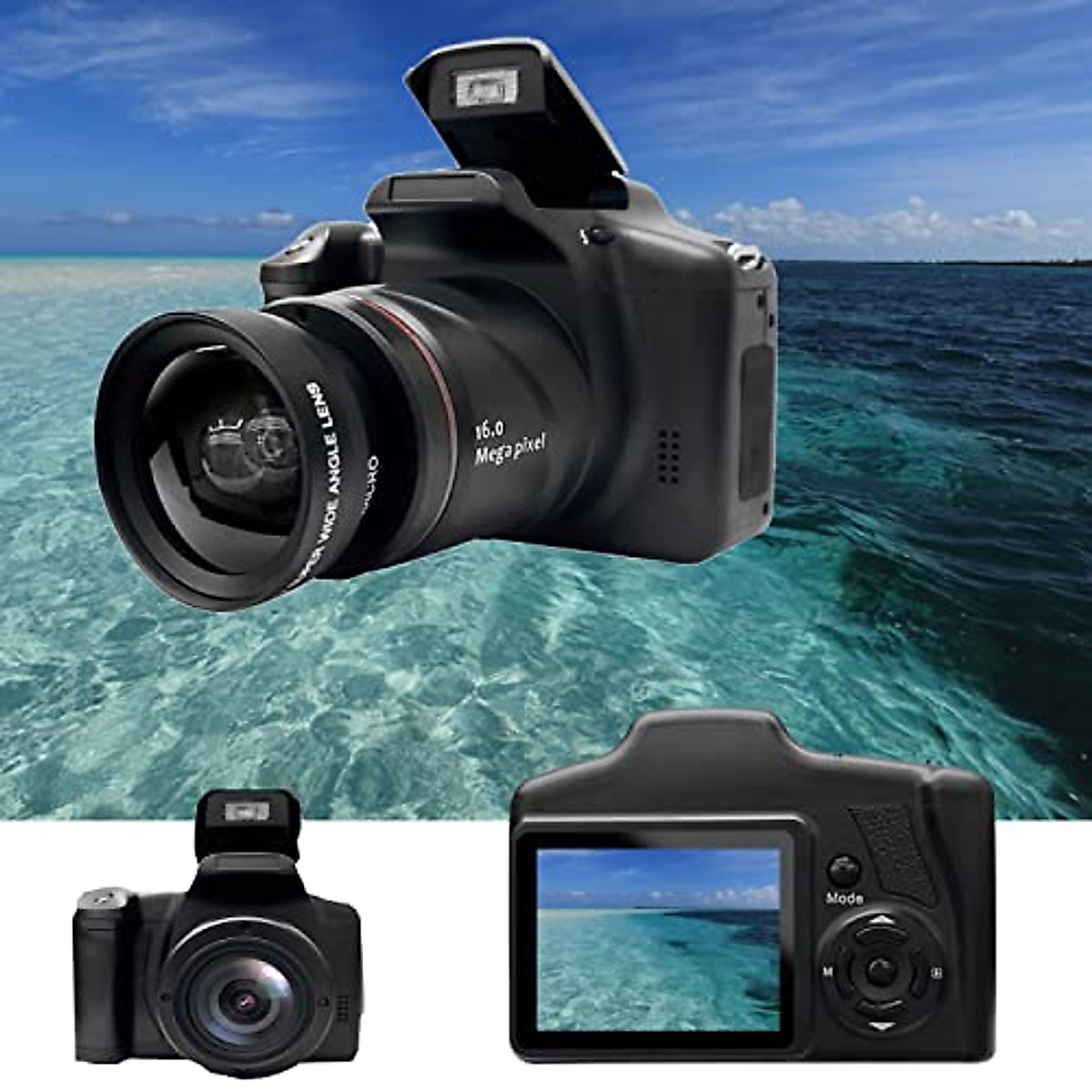 Ultra HD 16MP Digital Camera, Protable 2.4 Inch LCD Screen 16X Digital Zoom 720P Digital Camera Small Camera for Teens Students Boys Girls Seniors