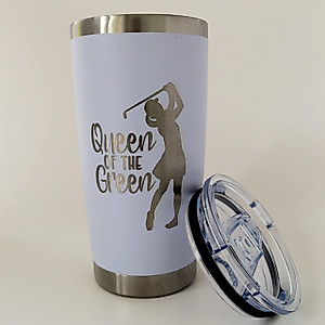 Queen of the Green 20oz Golf Tumbler (White)