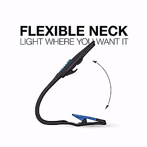 Energizer LED Book Light Flex, Book Light for Reading in Bed, Clip On Reading Light for Books and Kindles, Batteries Included