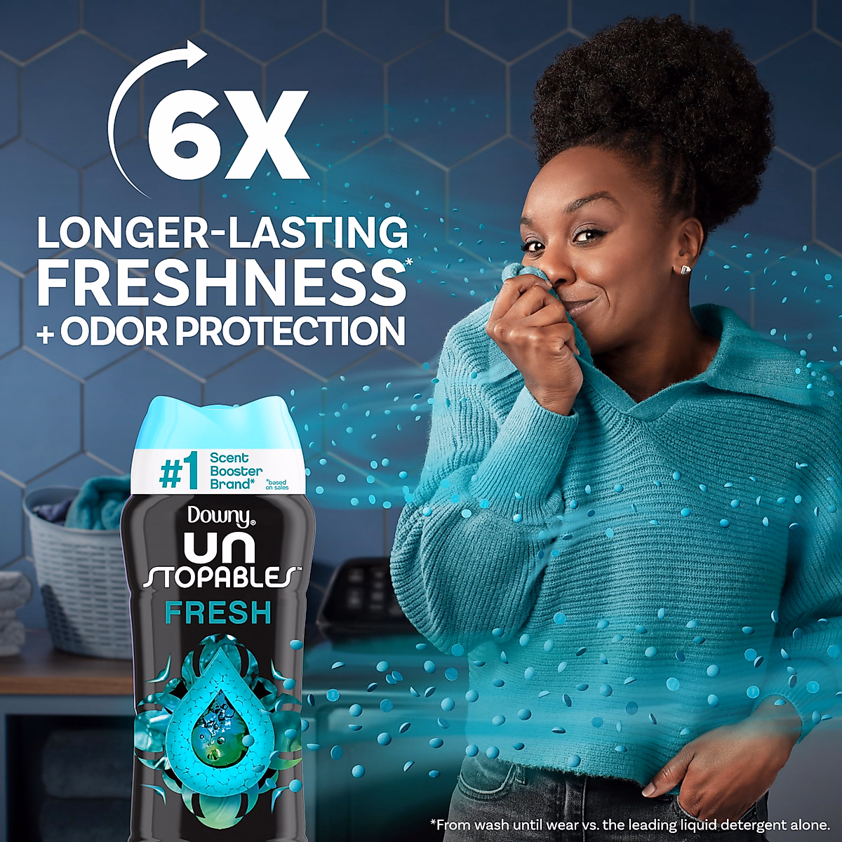 Downy Unstopables In Wash Scent Booster Beads, Fresh Scent, 24 oz, Downy Scent Booster Beads, Unstoppable Laundry Beads, Odor Protection