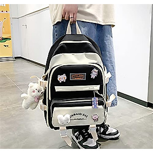 5Pcs Accessories Backpack with Pin & Set Cute Backpack Kawaii Backpack School Bags for Teen Girl