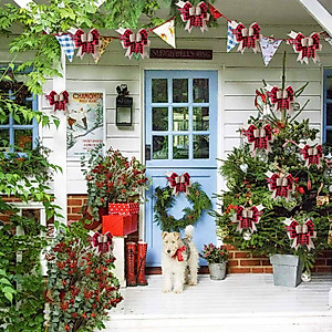 SIMISI RIBBON Christmas Buffalo Plaid Bow Rustic Burlap Crafts Wreath Bow for Holiday Weeding Kitchen Decor (9.5 x 13 inch)