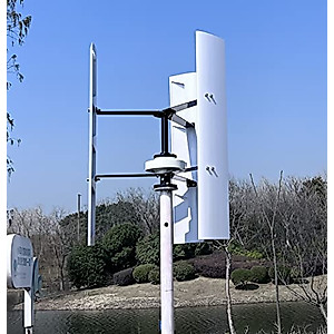 800W 48V Wind Turbine Generator VAWT 3 Blades Vertical Axis Wind Turbine Kit 2m/s Low Wind Speed Starting Wind Power Generator with MPPT Charge Controller for Off Grid System to Charge Battery