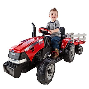 Peg Perego Case IH Magnum Tractor and Trailer 12 Volt Ride on, Red