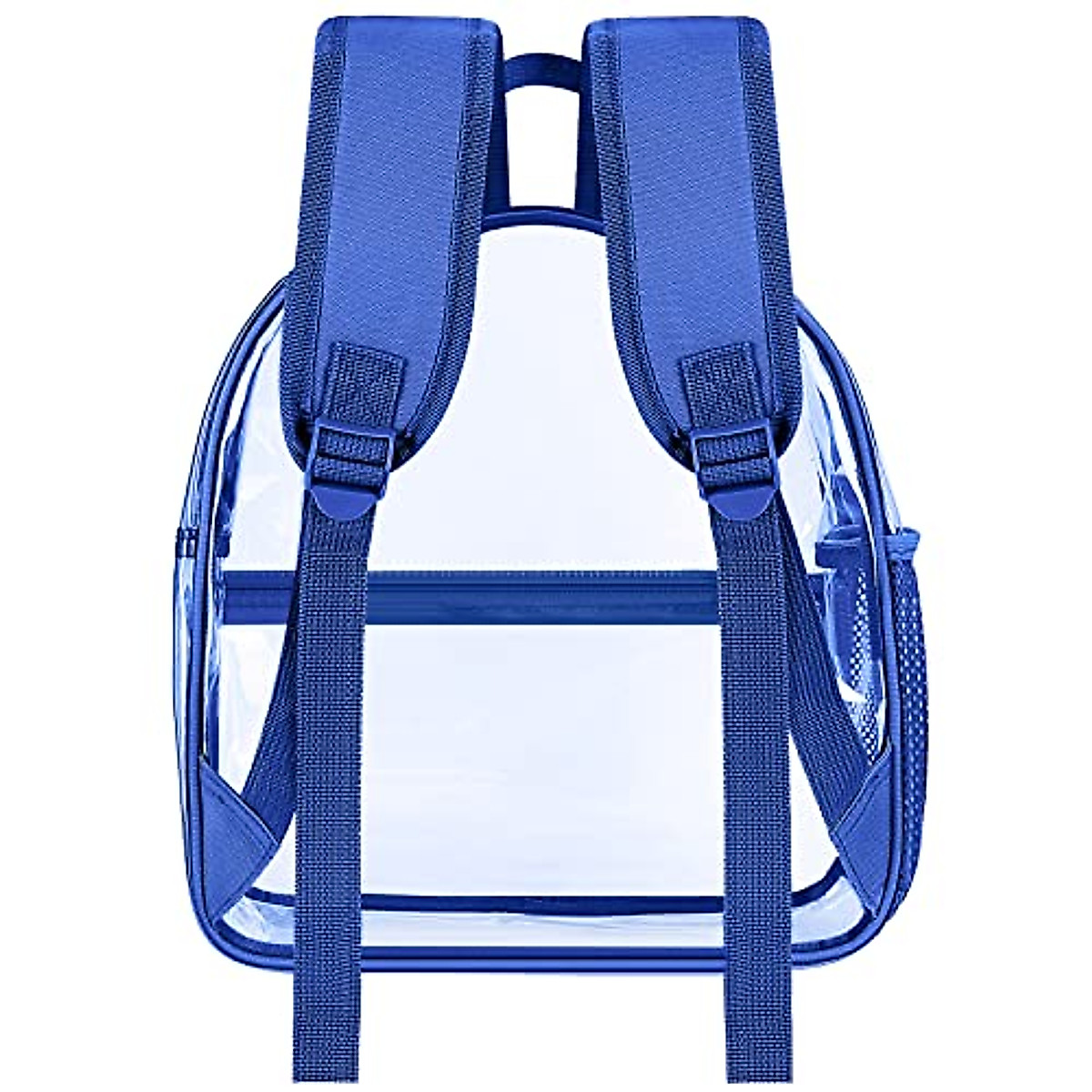 Clear Mini Backpack, Mossio See Through PVC Bookbag with Reinforced Padded Straps for College Workplace Blue