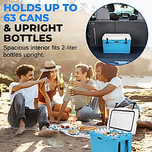 SereneLife Ultra-Tough 35-Quart Rotomolded Cooler Box, Holds Upto 63 Cans, Keeps Ice Up to 5 Days, Heavy-Duty Insulated Portable Ice Chest Box, Ideal for Camping, Beach, and Outdoor Adventures