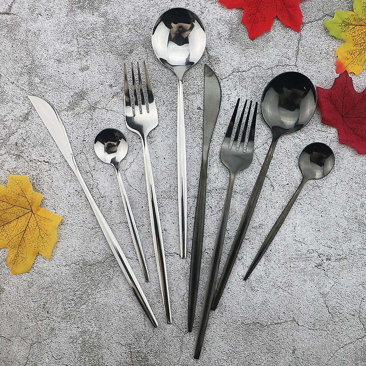 JASHII 24 Pieces Silverware Flatware Cutlery Set, Stainless Steel Tableware Silverware-Service for 6 Dishwasher Safe Full Set Flatware Durable (Silver)