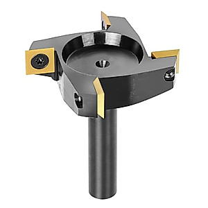 SpeTool CNC Spoilboard Surfacing Router Bit 1/2" Shank 2-1/2" Cutting Diameter,4 Wings Coated Carbide Insert Slab Flatting Router Planer Bit Wood Planing Bit Woodworking Tools