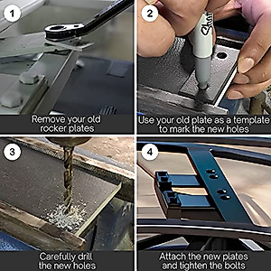 Project Patio Swivel Chair Rocker Spring Plate 2.5 x 5 Inch Outdoor Patio Furniture Replacement Fiberglass Repair Parts - 2-Pack