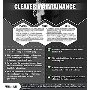 Cleaver Knife, ENOKING Meat Cleaver Hand Forged Serbian Chefs Knife German High Carbon Stainless Steel Butcher Knife for Meat Cutting with Full Tang and Gift Box, Chinese Cleaver for Kitchen & Outdoor