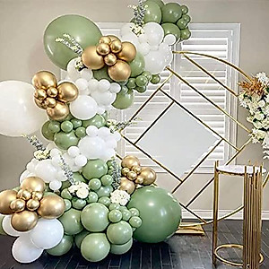 JOYYPOP 129pcs Sage Green Balloon Garland Arch Kit Different Size 18 12 5 Inch Olive Green Balloon Arch Kit for Baby Shower Wedding Birthday Party Decorations