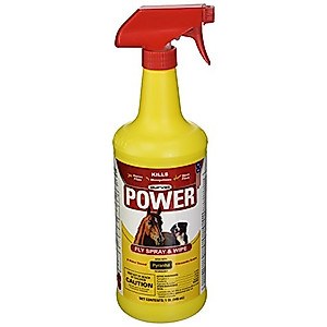DURVET FLY 003-1020 698903 Power Fly Spray and Wipe for Horses, 32 oz