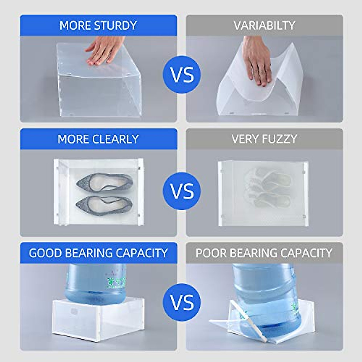 XZLGUJI 1 Pack Shoe Storage Box-Multi-function Storage Bins,Clear Plastic Stackable Shoe Organizer for Closet ,Drop Front Shoe Box. (white (1 Pack))