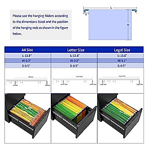 LVSTEEL 2 Drawer Mobile File Cabinet with Lock, Under Desk Metal Filing Cabinet for Home Office fits Legal/Letter/A4 File, Fully Assembled Except Wheels, Black