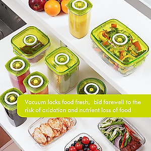 SNUGTOPIA Vacuum Seal Food Storage Containers - BPA Free Dishwasher, Freezer & Microwave Safe Lunch Box for Vegetables, Fruits, Meal Prep, Marinating Meat 2PCS