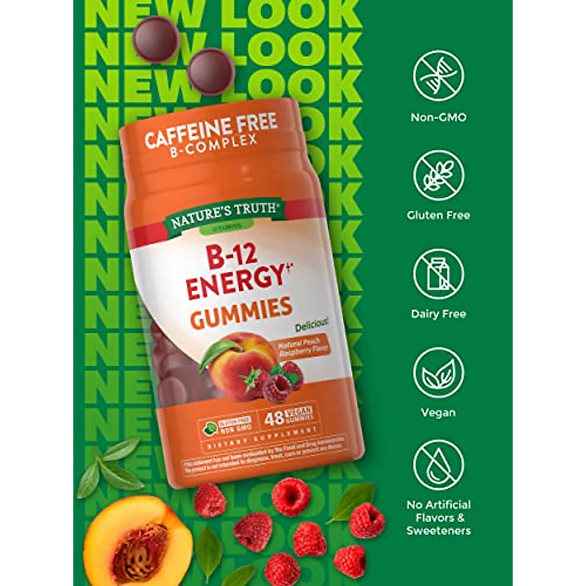 Nature's Truth Vitamin B Complex Gummies | 48 Count | with B-Vitamins, L-Carnitine & Ashwagandha | Vegan, Non-GMO & Gluten Free Supplement