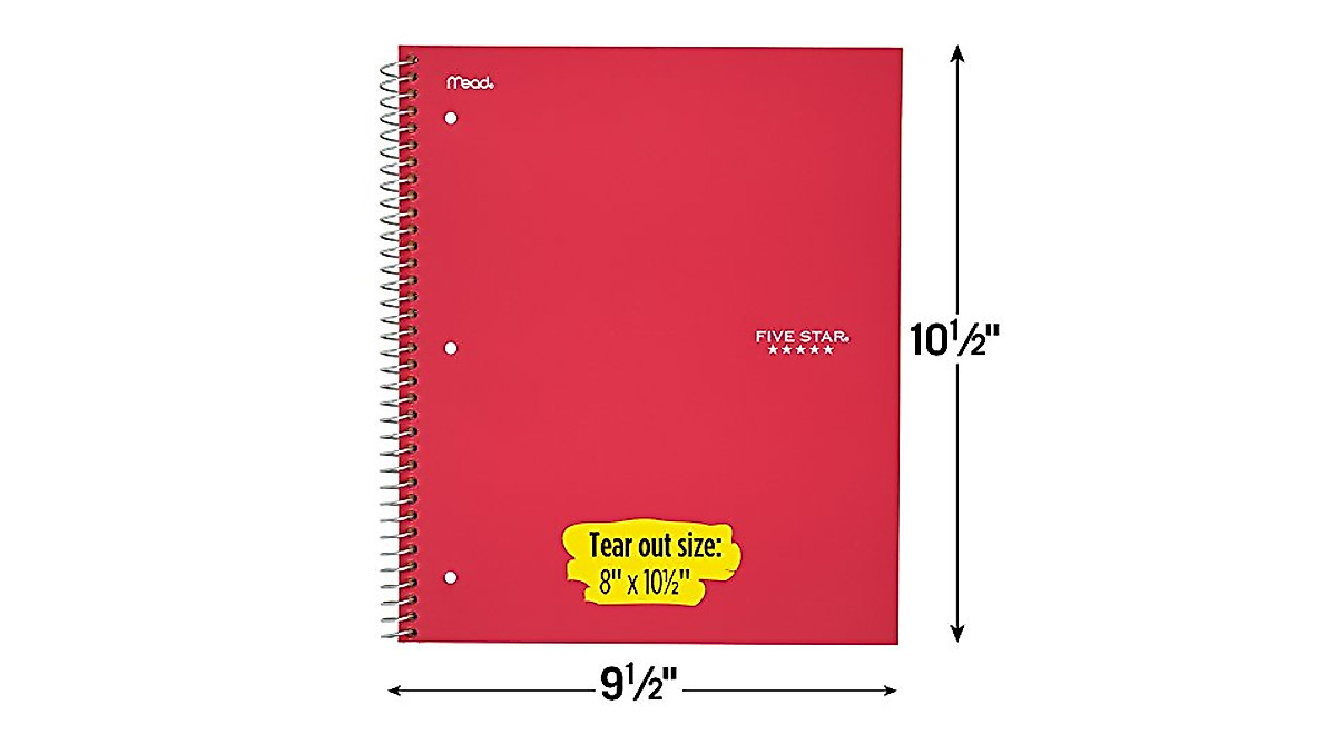 Five Star Spiral Notebooks - 5 Subject, 200 Sheets
