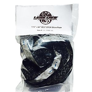 LavaLock® 7/16 x 84 Rope Gasket Wood Stove Doors 7 ft Long self Adhesive 1,000F Fiberglass