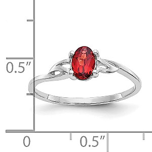 IceCarats 14K White Gold Red Garnet Ring January Birthstone Jewelry Size 7.00