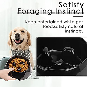 SUPERDESIGN Dog Slow Feeder Bowl 1/2 Cup Slow Feeding Dog Cat Bowls Slow Down Dog Bowl for Small Medium Large Breed Fun Feeder Slow Bowl Gulping Puppy Slow Feeder Bowl for Dry Wet Raw Food Non-Slip