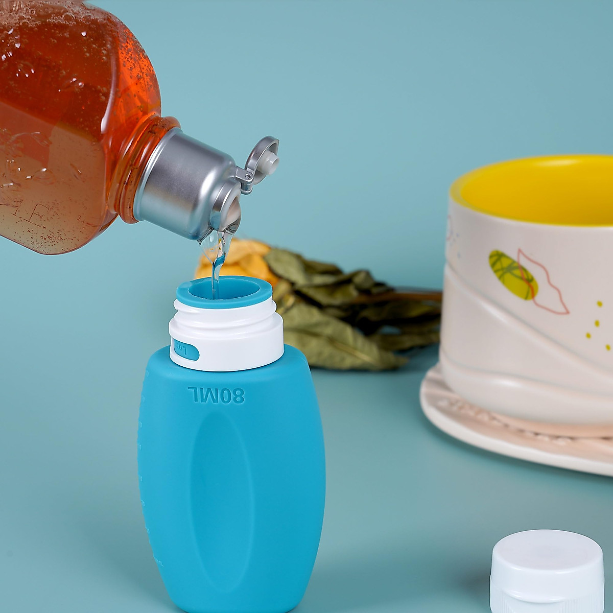 JaneJu Travel Bottles for Toiletries, TSA Approved 3oz 4 Pack Travel Size Containers, Refillable Leak Proof BPA Free Silicone Squeezable Travel Accessories for Shampoo Conditioner Lotion