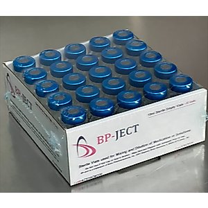 10ml Sterile Clear Molded Glass Vials 25pk Blue Aluminum Seals