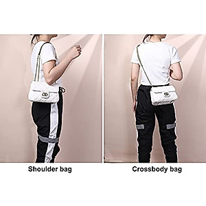 Plergi Small Genuine Leather Crossbody Quilted Handbag with Chain Strap Lightweight Cellphone Purse for Women