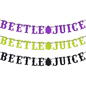 Beetle Birthday Party Banner Decorations, Halloween Christmas Glitter Beetle Themed Party Banner Supplies, Xmas Birthday Baby Shower New Year Holiday Party Banners Decor