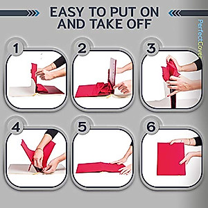 7 Pack Stretchable Book Covers - Multiple Colors Durable, Washable, Reusable and Protective Jackets for Hard Cover Schoolbooks and Textbooks - by PerfectCover (7-Pack, Set-2)