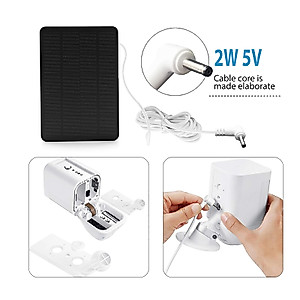 2 Pack Replacement Ring Camera Solar Panel Charger, Solar Panel for Ring Stick Up Cam 2nd & Plug-in 3rd Gen, Ring Spotlight Outdoor Cam & More DC 3.5mm Plug Camera Device Charging with 10FT Cable