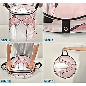 Pop Up Laundry Hamper Pink High Heel Butterfly Round Laundry Basket with Zipper Lid Clothes Hamper Collapsible Storage Bin Toy Organizer Basket