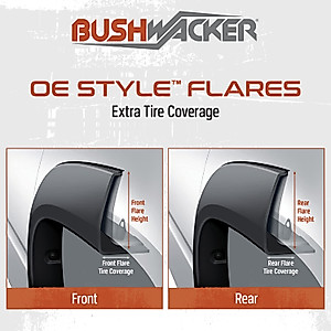 Bushwacker 50040-02 Black OE-Style Smooth Finish Rear Fender Flares for 2009-2018 Dodge Ram 1500; 2010-2018 Ram 2500, 3500 (Excludes R/T & Rebel); 2019-2021 Ram 1500 Classic (Excludes Rebel Models)