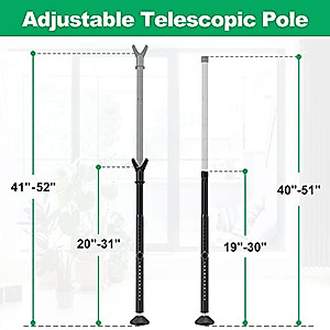 Door Security Bar Door Stopper Security Bar Sliding Glass Door Lock Window Security Bars Heavy-Duty Door Jammer Keep Your Home Safe from Intruders,Black 1Pack