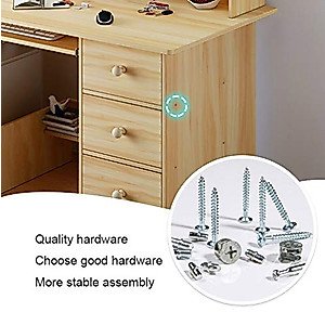 47 Inch Computer Desk with Hutch and Bookshelf,Modern Sturdy Office Desk Pc Laptop Table Workstation with Display Shelves for Home Office