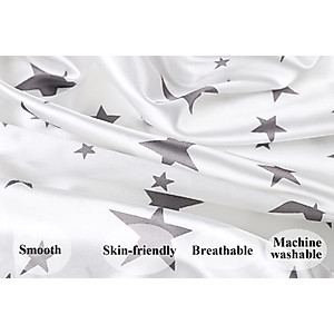 Bassinet Sheet Set 2 Pack Satin Ultra Soft Silk Fit for Rectangle, Hourglass, Oval Bassinet Mattress Protect for Baby Hair and Skin Cradle or Bassinet Sheets, Arrows & Stars