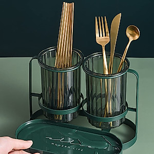 Chopsticks Drain Holder, Light Luxury Chopstick Holder, European-Style Household Drain Chopstick Holder, Kitchen Tableware Cutlery Storage Rack, Double Chopstick Storage Cage