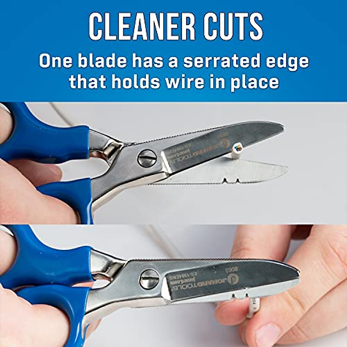 Jonard Tools ES-1964ERG Stainless Steel Electrician Scissors, For Heavy Duty Use With Ergonomic Handle
