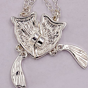 yomlry 2Pcs Best Friend Necklace Heart Pendant BFF Gifts Necklace Fox Charm Friendship Jewelry for Girls purple