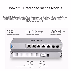 Ubiquiti Networks UniFi Switch 6 XG PoE, 10G 6-Port Switch with 802.3bt PoE++ (US-XG-6POE)