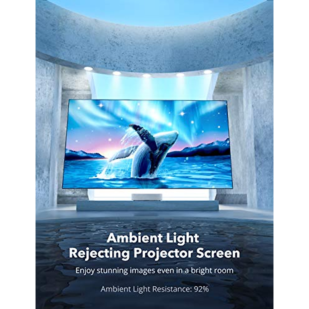 ALR Projector Screen, 100-inch UHD 16:9, Fixed Frame Projection Screen for Ultra-Short Throw Projector, ALR Screen Slim Edge for Home Theater, Boardroom, Easier to Assemble