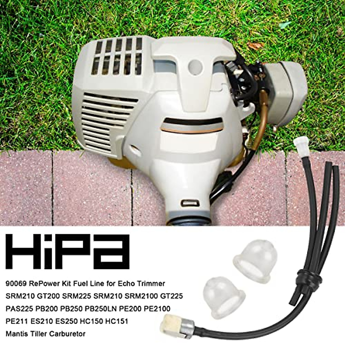 Hipa 90069 RePower Kit Fuel Line for Echo Trimmer SRM210 GT200 SRM225 SRM210 SRM2100 GT225 PAS225 PB200 PB250 PB250LN PE200 PE2100 PE211 ES210 ES250 HC150 HC151 Mantis Tiller Carburetor