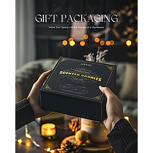 AOOVOO Scented Candles for Men - Candles for Home Scented, Soy Candles, Scented Candles Set, Men Candle Set, Sandalwood Oud/Mahogany Teakwood/Smoke Vanilla/Jasmine Candles Set A