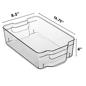 JS HomeDesign - Fridge Organizer, Pantry Organizing and Clear Storage Bins, Cabinet Organizing with Handles