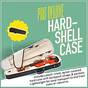 Mendini by Cecilio Violin 4/4 Full Set for Beginners - Fiddle MV 300 Satin Antique Finish