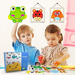 Here Fashion Toddler Crafts Paper Plate Art Kit Arts and Crafts for Kids Boys Girls Preschool Easy Animal Plate Craft DIY Projects Supply Kit Creative Home Activity Craft Party Groups Gift Pack of 10