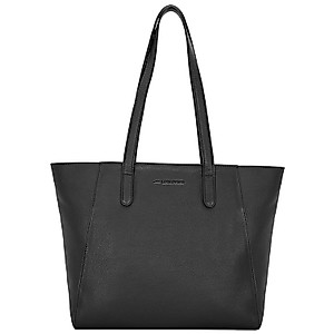 MARC PETER Lisa Black Real Leather Tote Bag for Women | Top Handle Satchel | Women Fashion Shoulder Bag