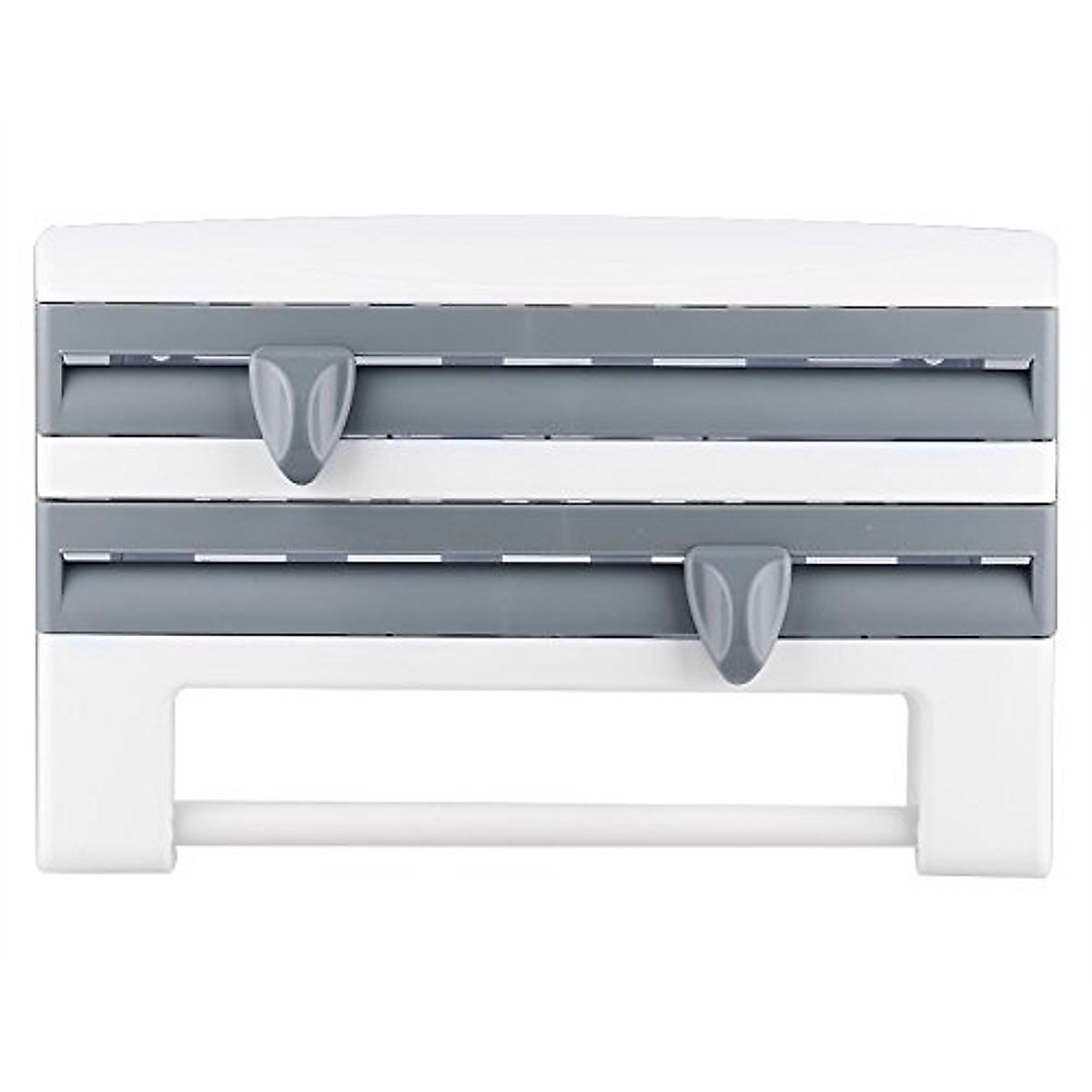 Paper Towel Holder Wall-Mount Sauce Bottle Storage Rack Paper Towel Holder Preservative Film Dispenser for Kitchen Bathroom Toilet Drill Free(Gray Blue)